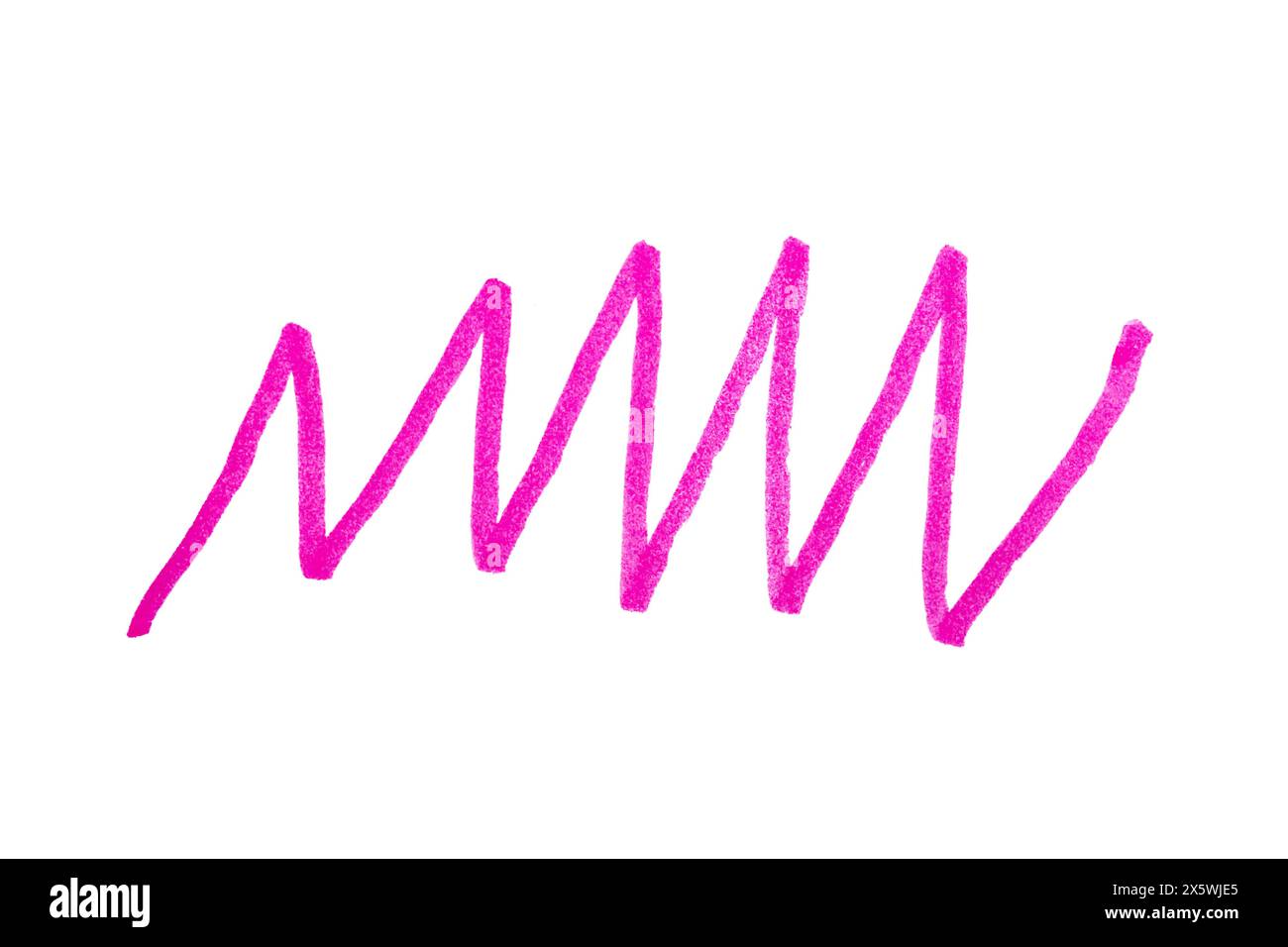 Pink marker pen smear isolated on white background. Hand drawn abstract ...