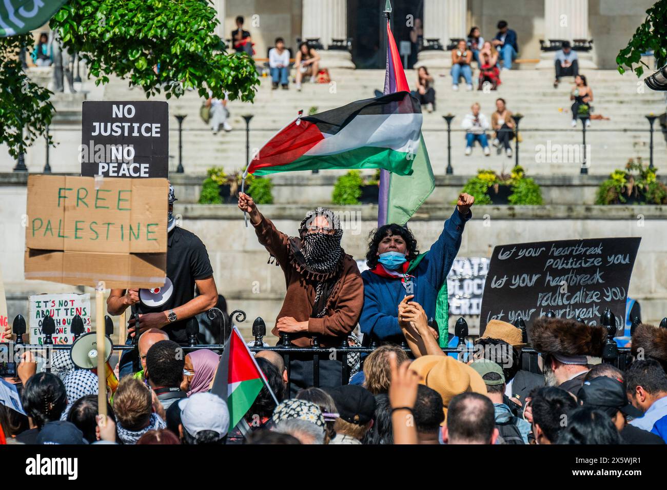 London, UK. 11th May, 2024. A march arrives to lend support to those ...