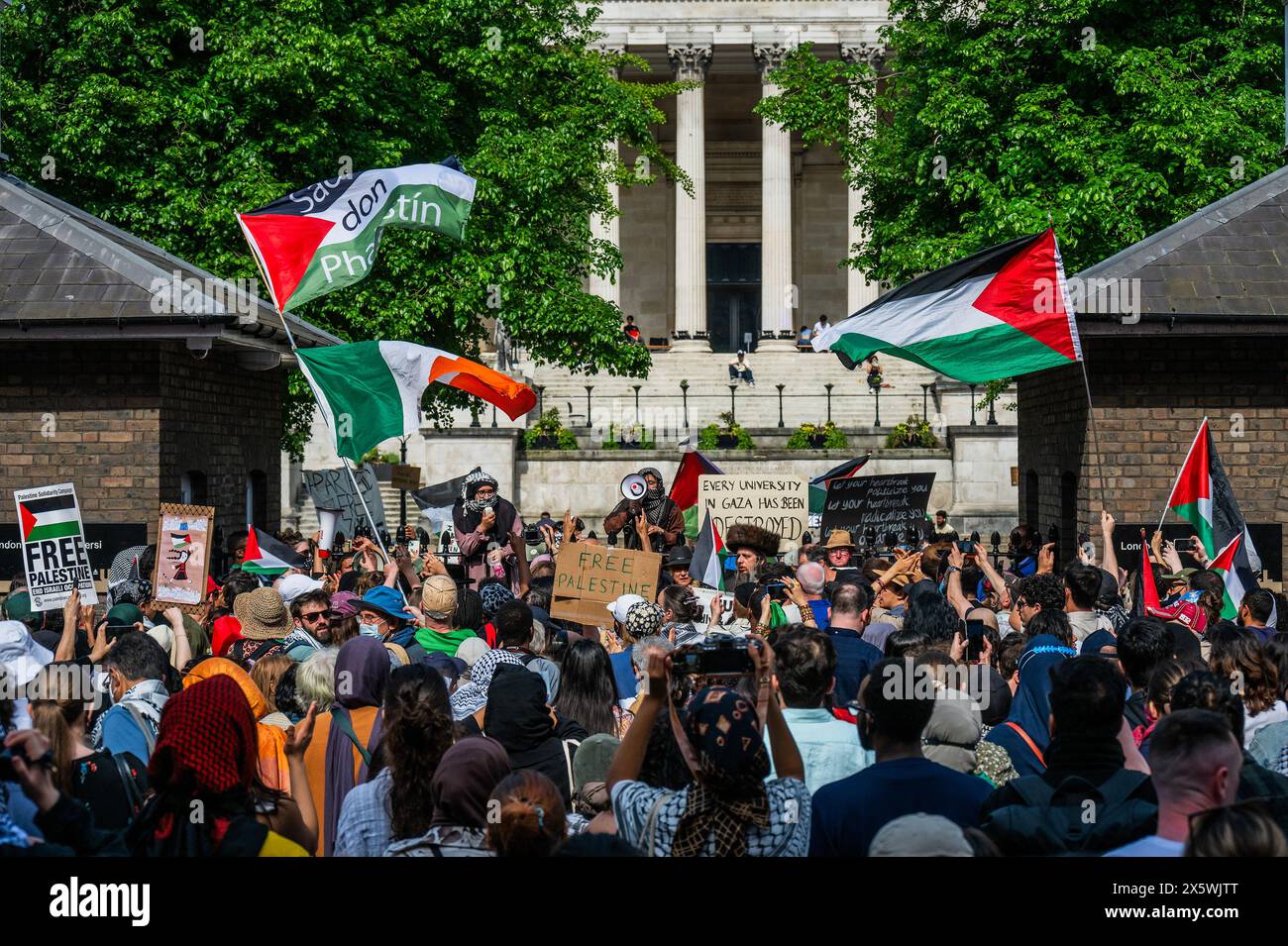 London, UK. 11th May, 2024. A march arrives to lend support to those ...