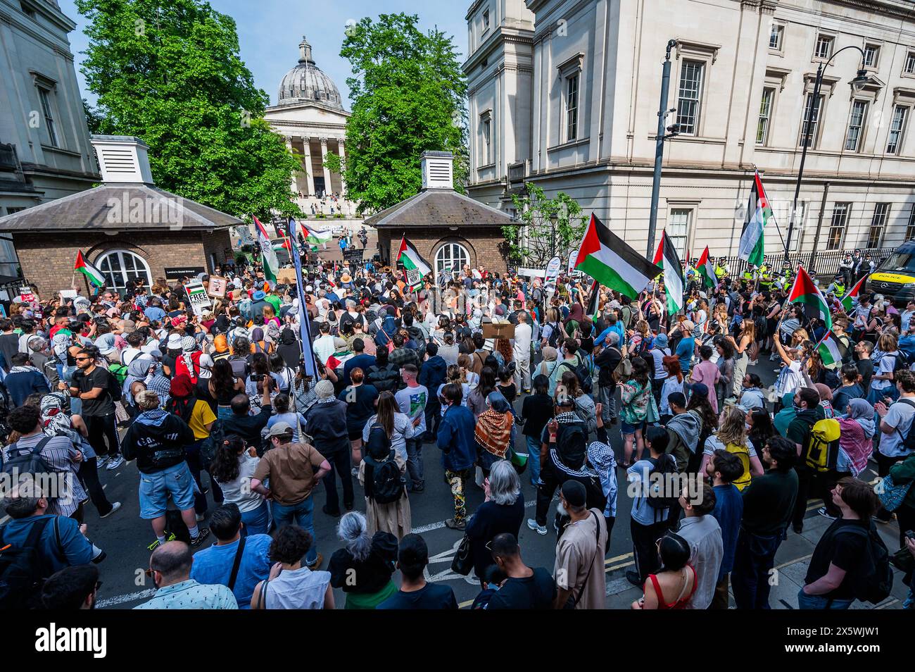 London, UK. 11th May, 2024. A march arrives to lend support to those ...