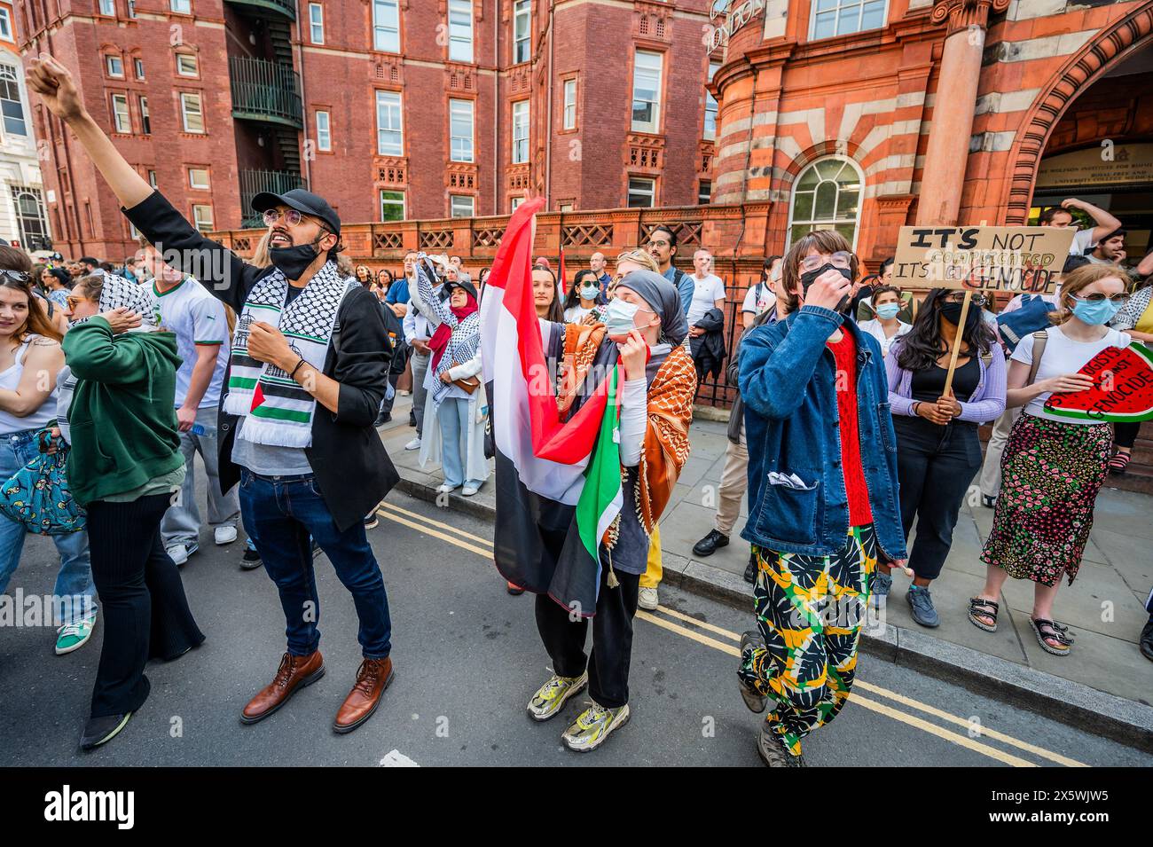 London, UK. 11th May, 2024. A march arrives to lend support to those ...