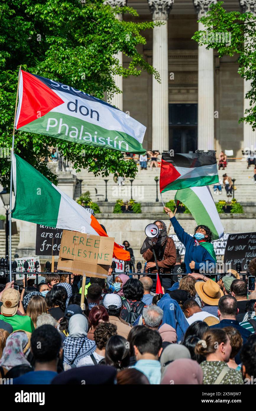 London, UK. 11th May, 2024. A march arrives to lend support to those ...
