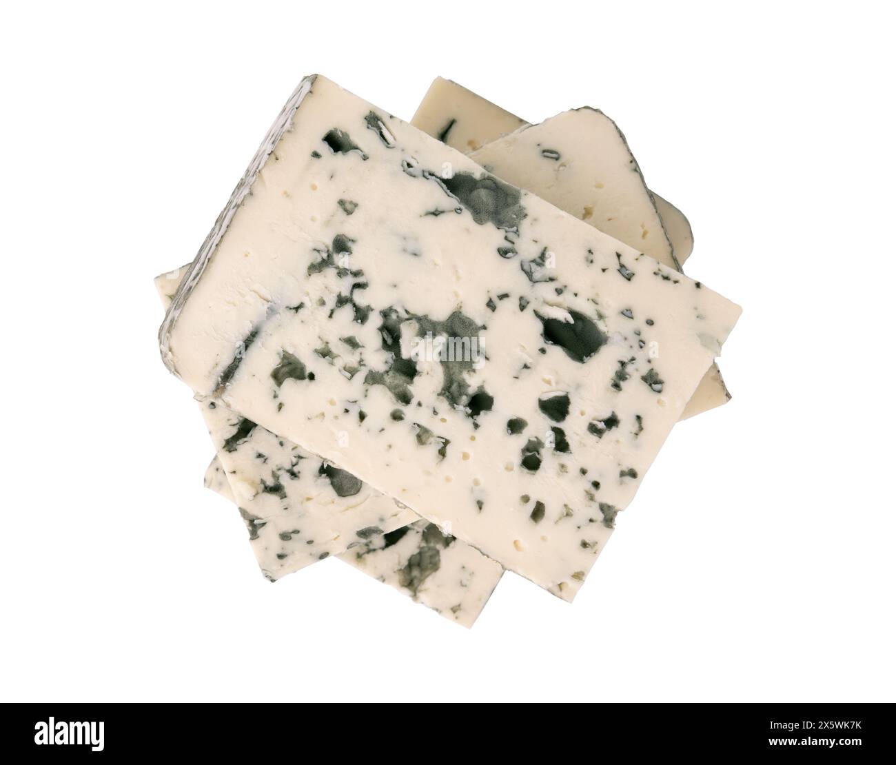 blue mold cheese isolated on white background with clipping path, three ...