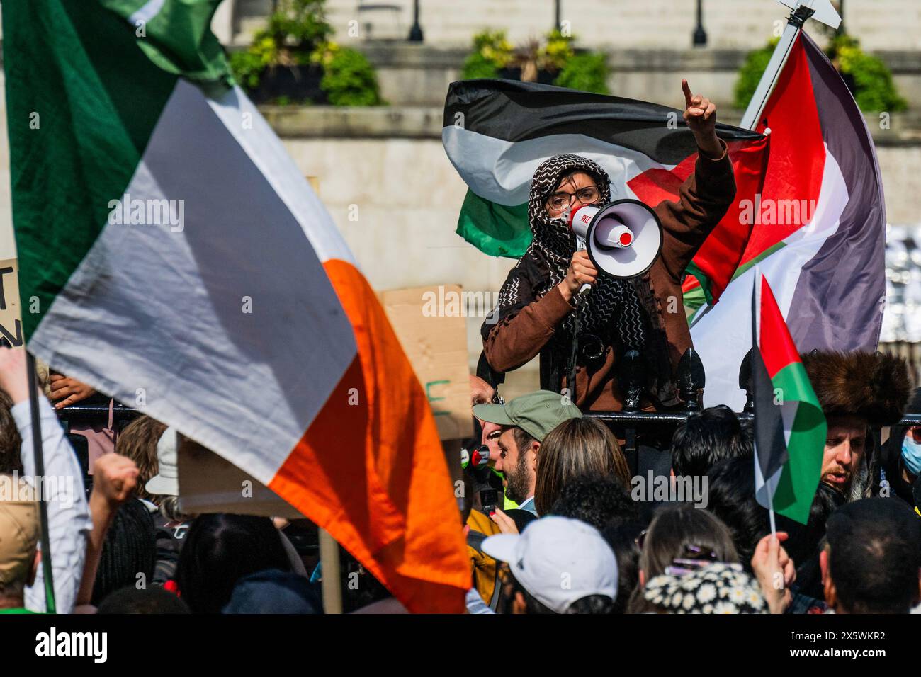 London, UK. 11th May, 2024. A march arrives to lend support to those ...