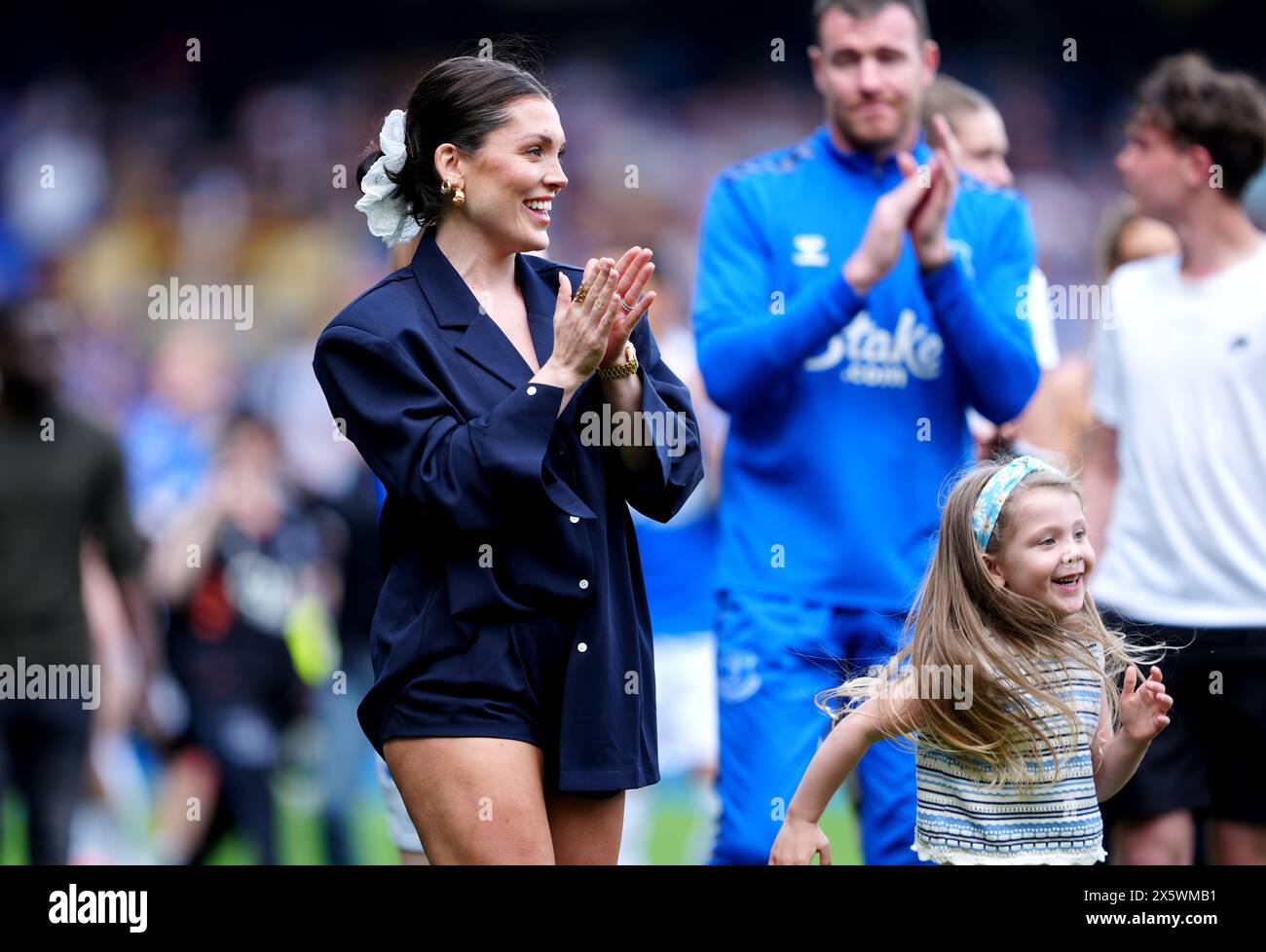 Samantha Tarkowski, the wife of Everton's James Tarkowski on the pitch ...