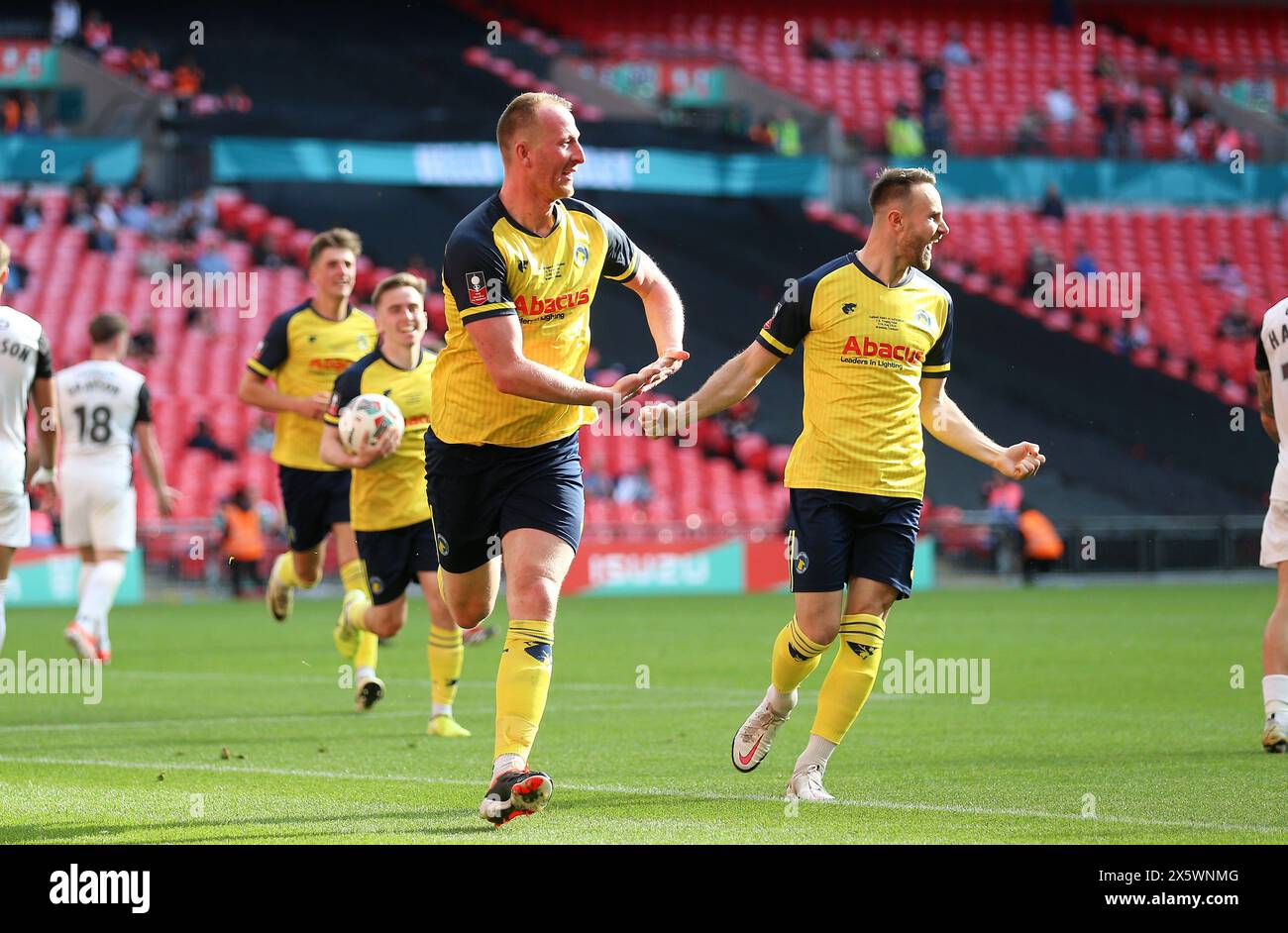 Solihull Moors's Mark Beck celebrates scoring their side's first goal ...