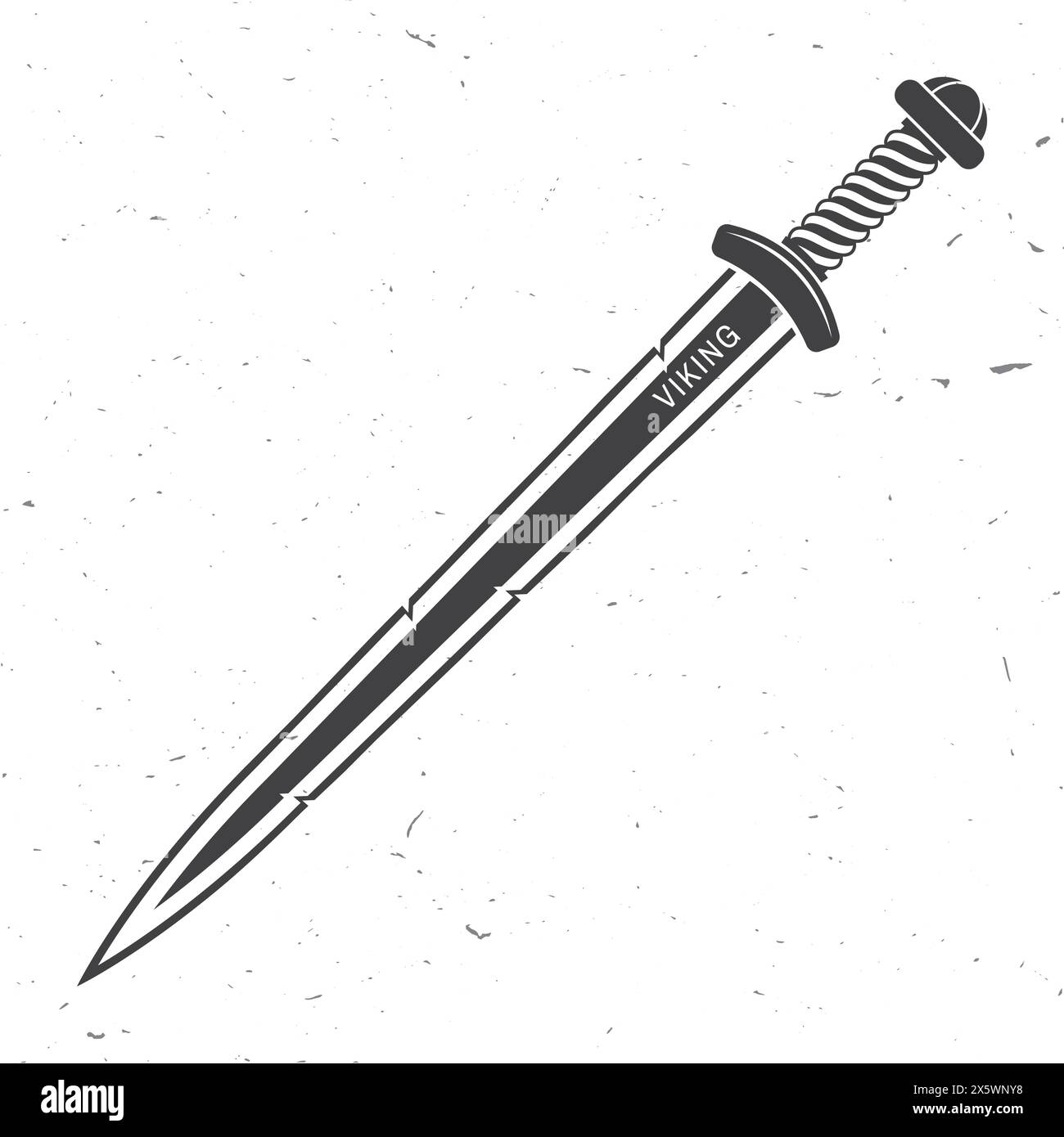 Viking sword Medieval Weapon. Vector illustration. Viking battle sword ...