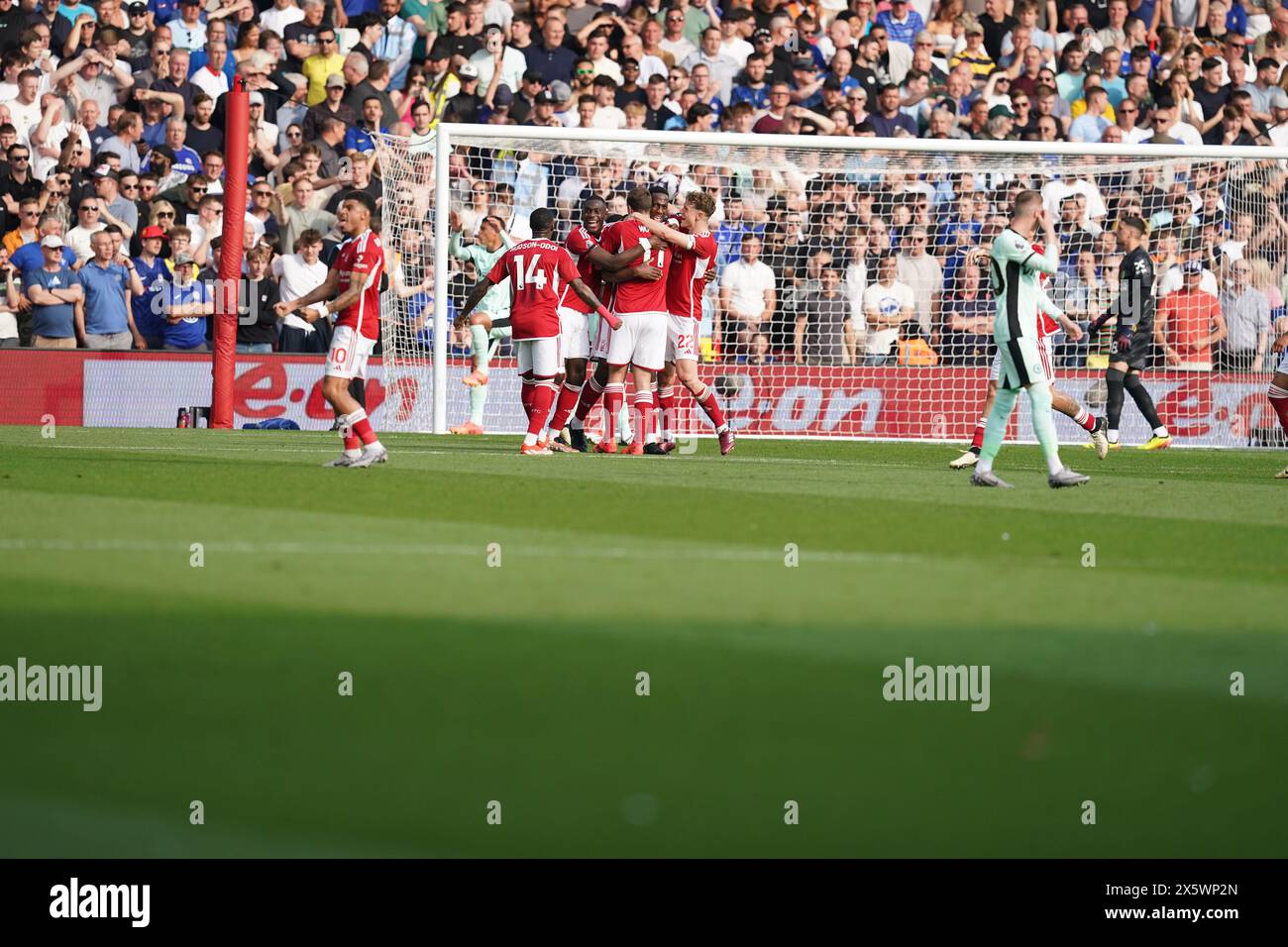 Nottingham Forest's Willy Boly (second right) is congratulated by his ...