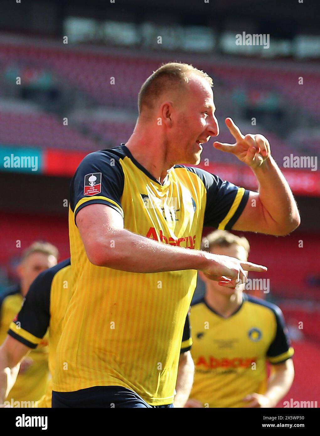 Solihull Moors's Mark Beck celebrates scoring their side's first goal ...