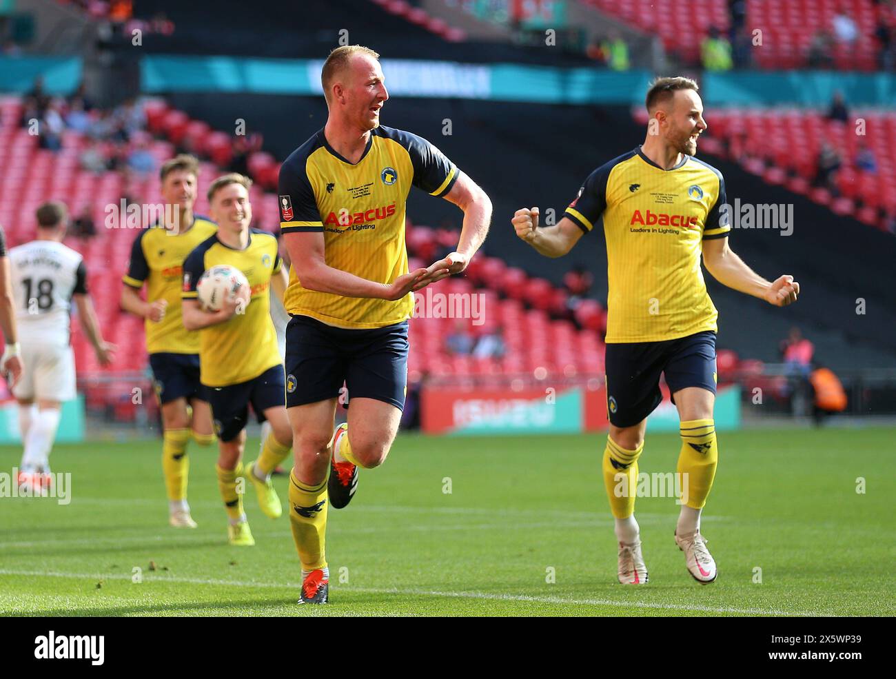 Solihull Moors's Mark Beck celebrates scoring their side's first goal ...