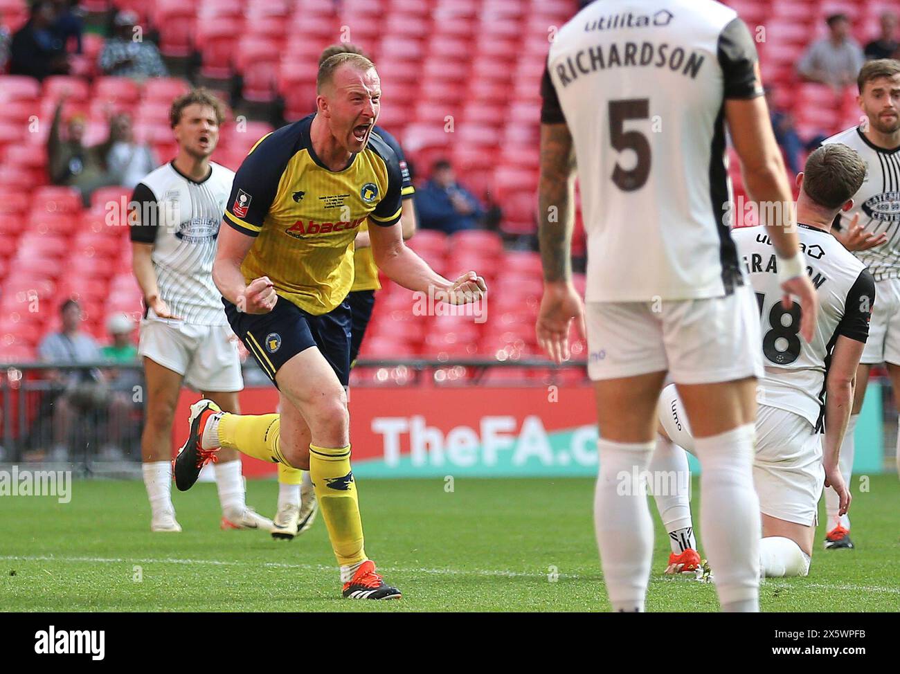 Solihull Moors's Mark Beck celebrates scoring their side's first goal ...