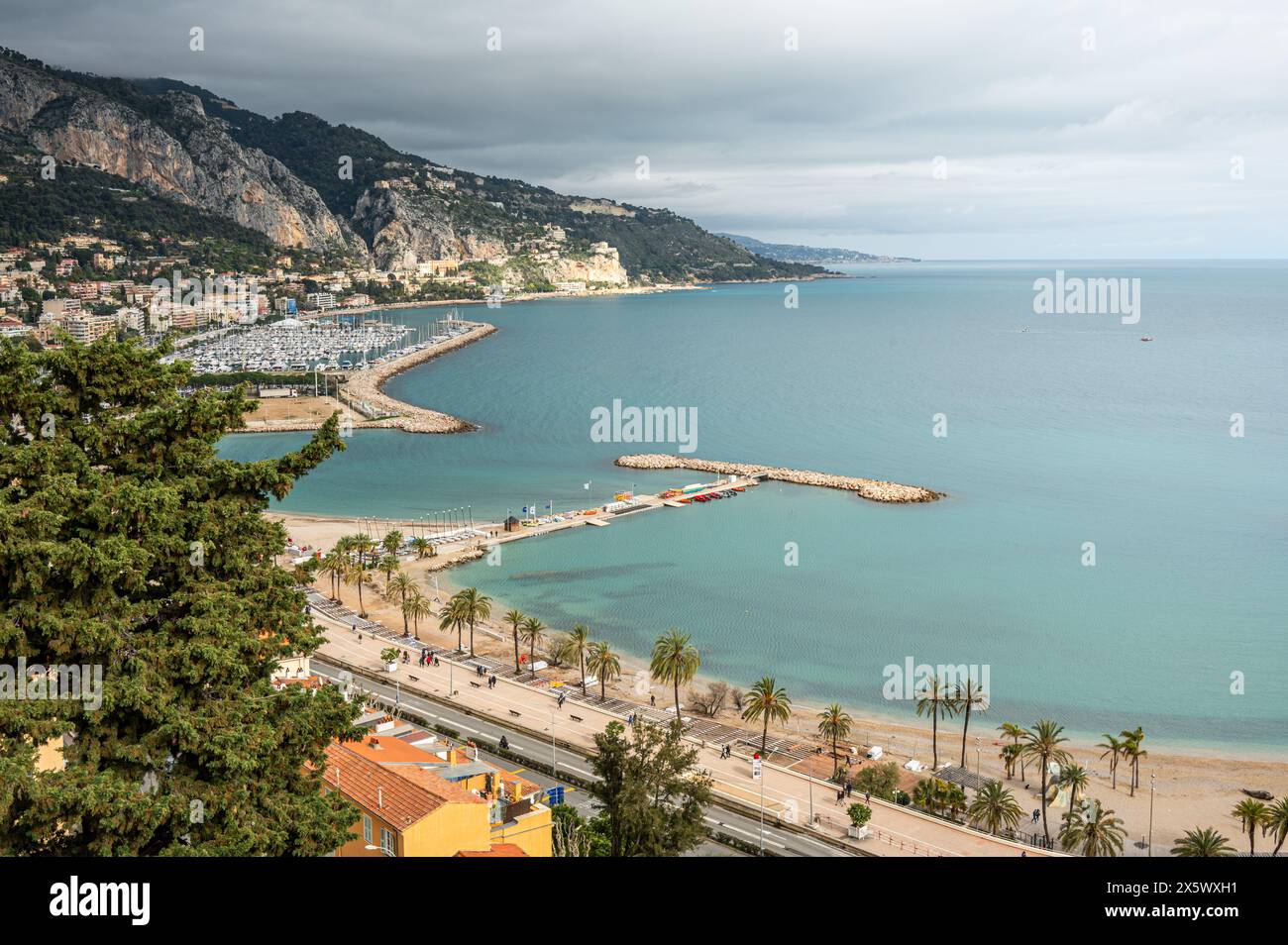 aerial view of the beautiful beach of Menton Stock Photo - Alamy