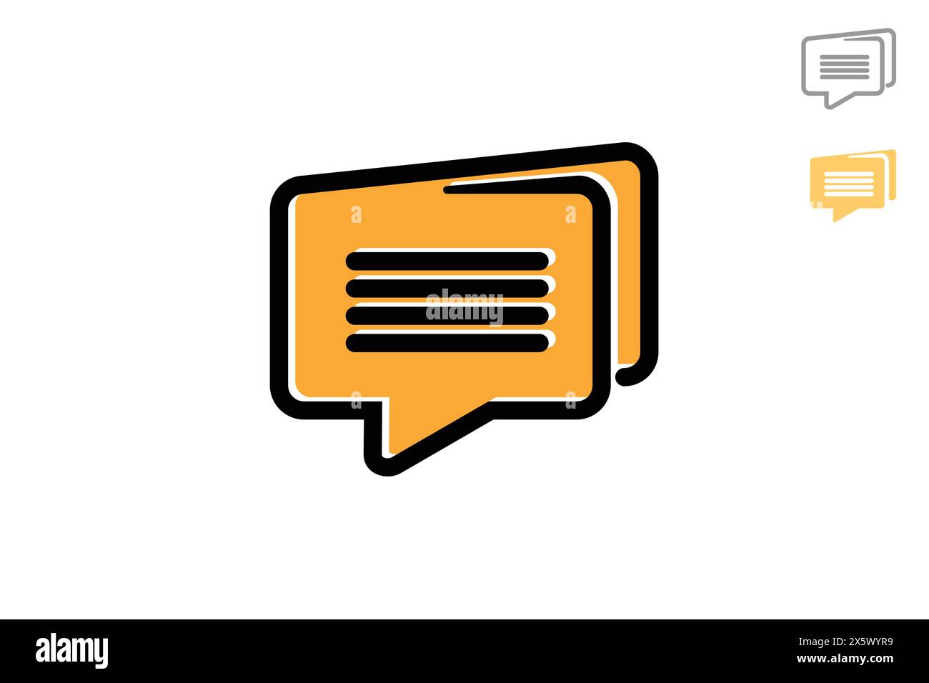 Speech bubble icon, vector illustration. Flat design line art style. Creative and modern folder ...