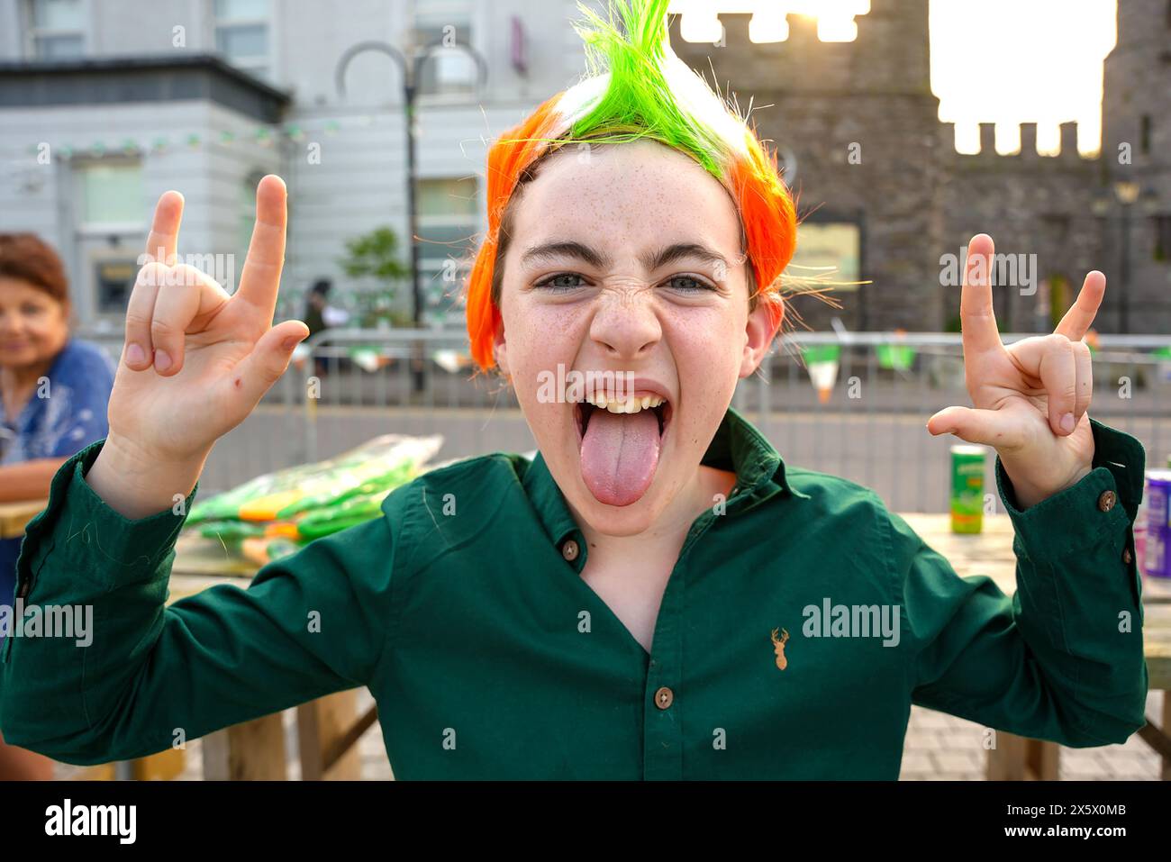 Mathew Murphy attends a watch-along party in the town square of Ireland ...