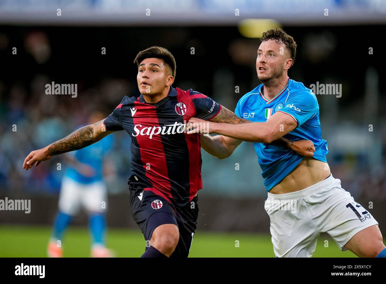 Naples, Italy. 11th May, 2024. Santiago Castro of Bologna FC and Amir ...
