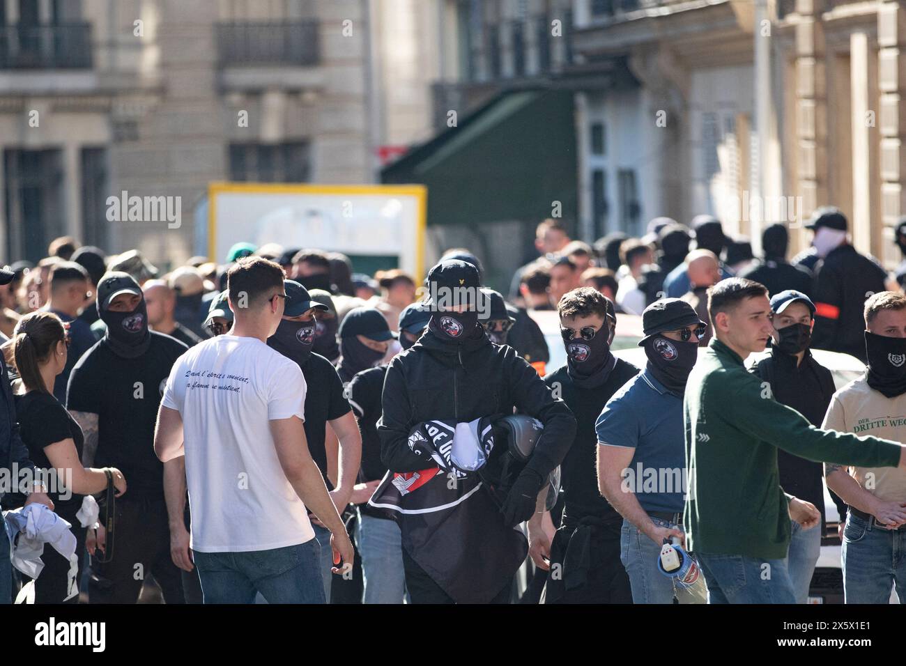 Paris, France. 11th May, 2024. A group of men with GUD (Groupe Union ...
