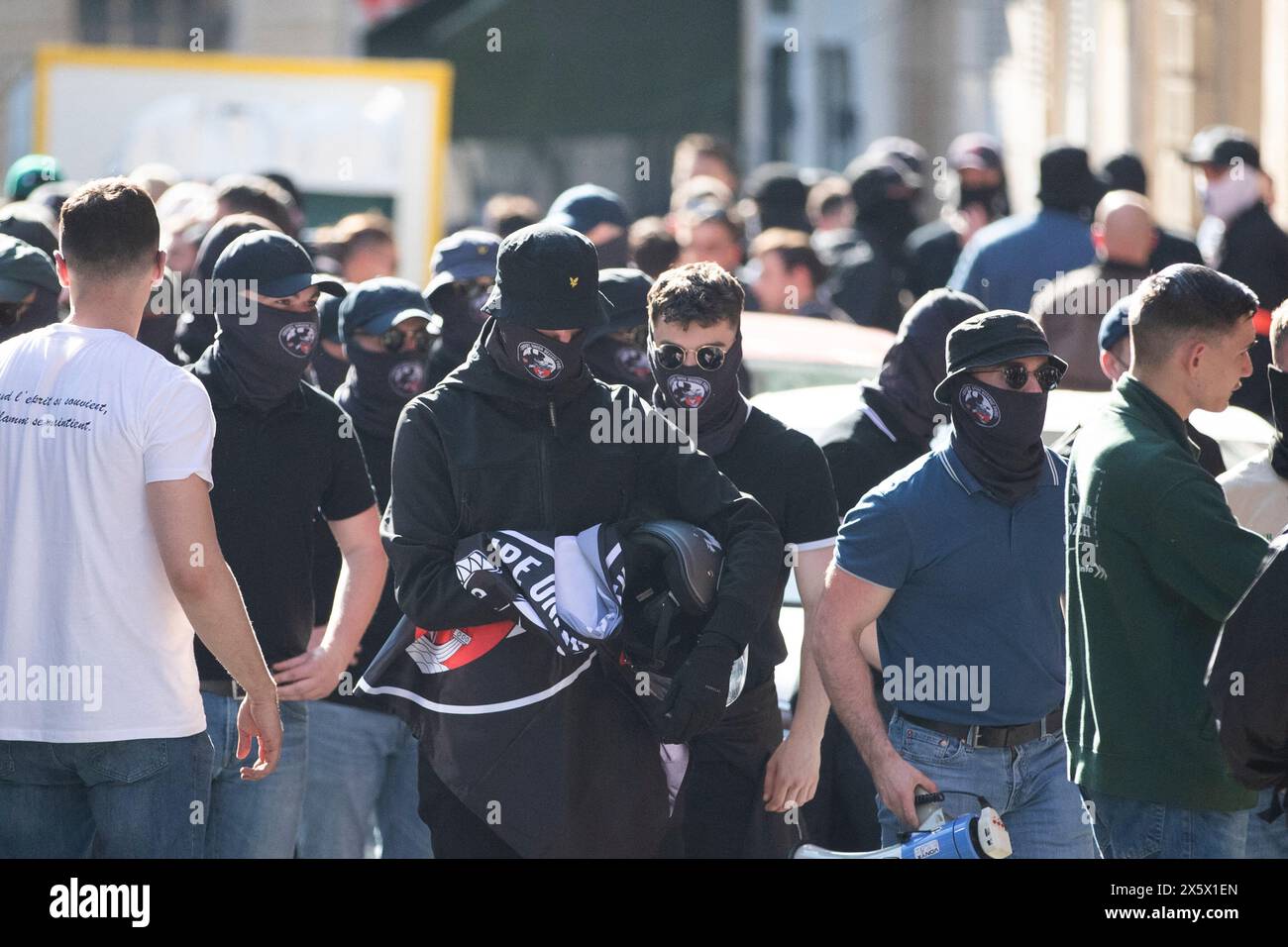 Paris, France. 11th May, 2024. A group of men with GUD (Groupe Union ...