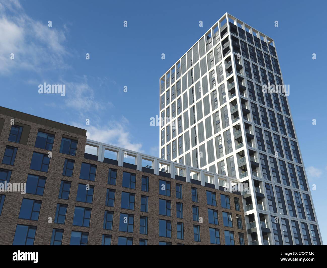 Modern high rise flats at new development Stock Photo - Alamy
