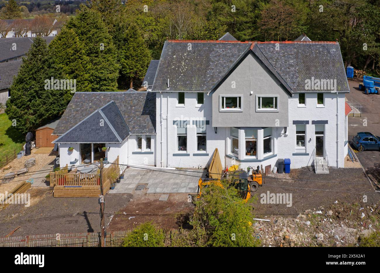 Large old building being converted into apartments in rural setting ...
