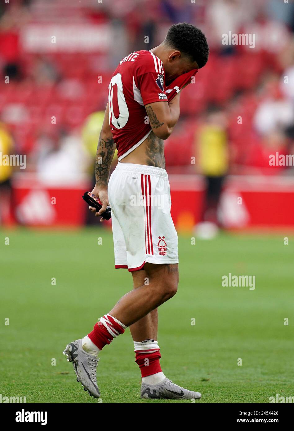Nottingham Forest's Morgan Gibbs-White shows his dejection after the ...