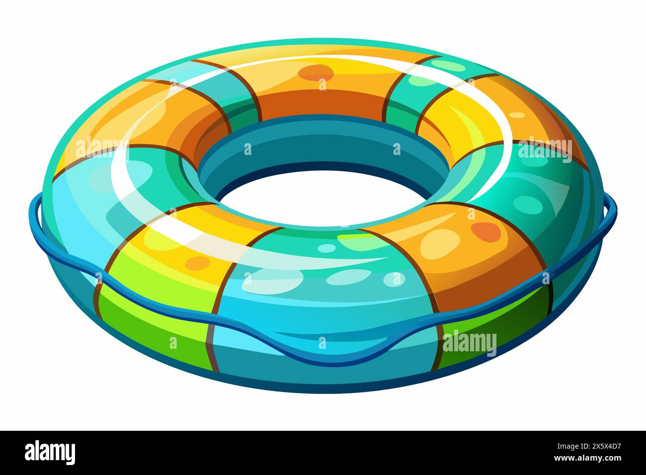 Brightly colored inflatable swim ring. Colorful float for summer ...