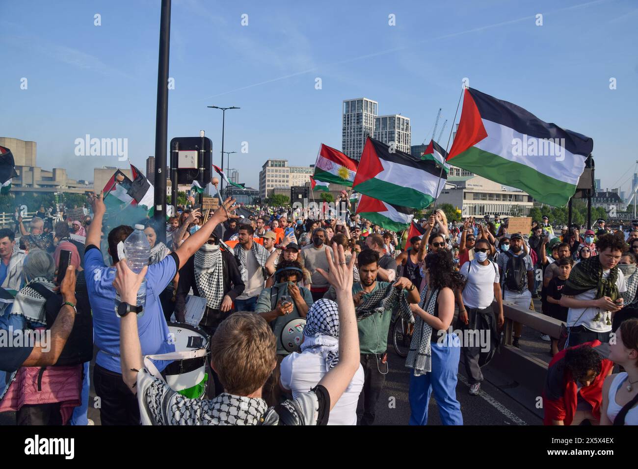 May 11, 2024, London, England, UK: Pro-Palestine protesters block ...