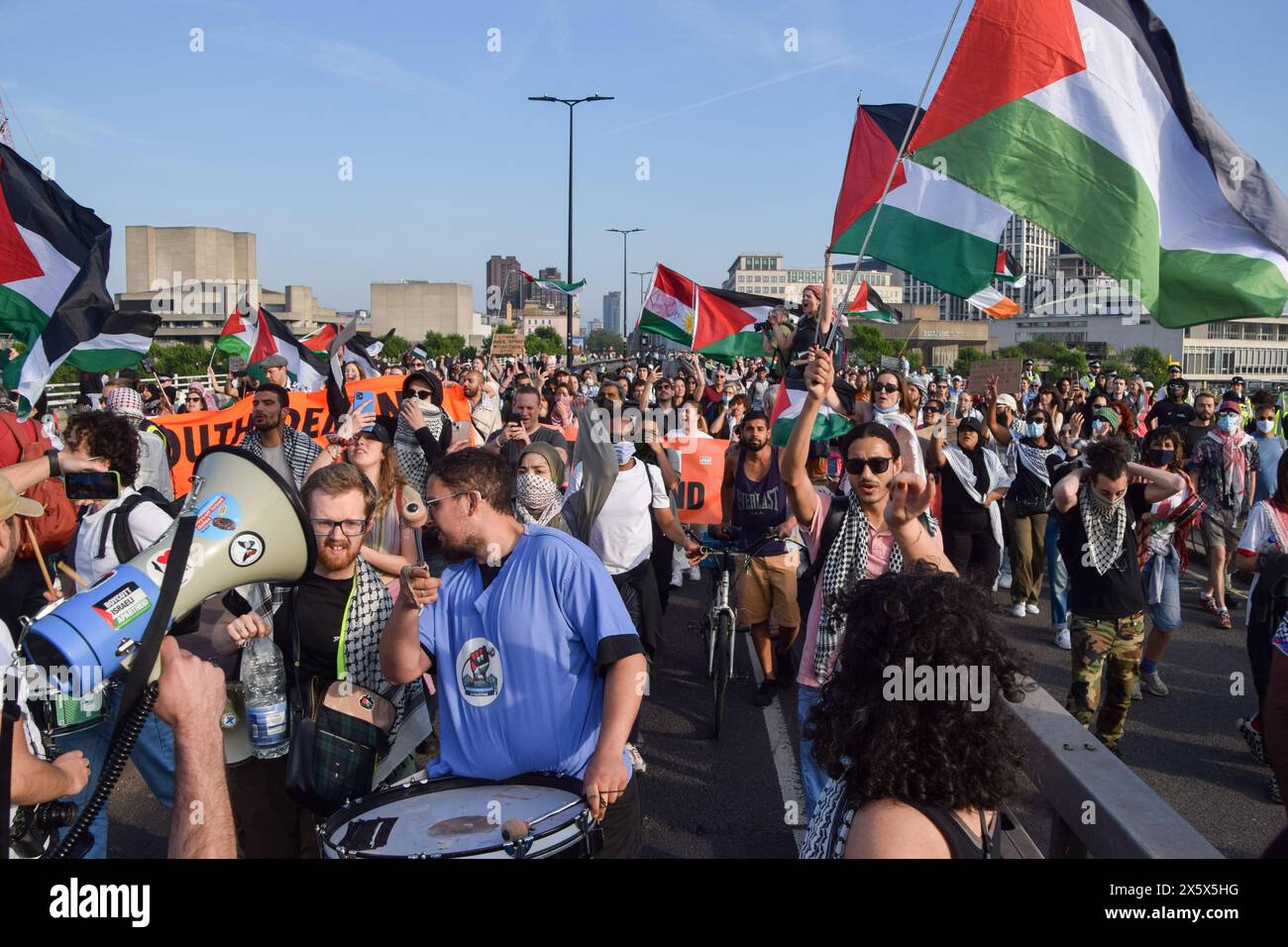 London, UK. 11th May 2024. Pro-Palestine protesters block Waterloo ...