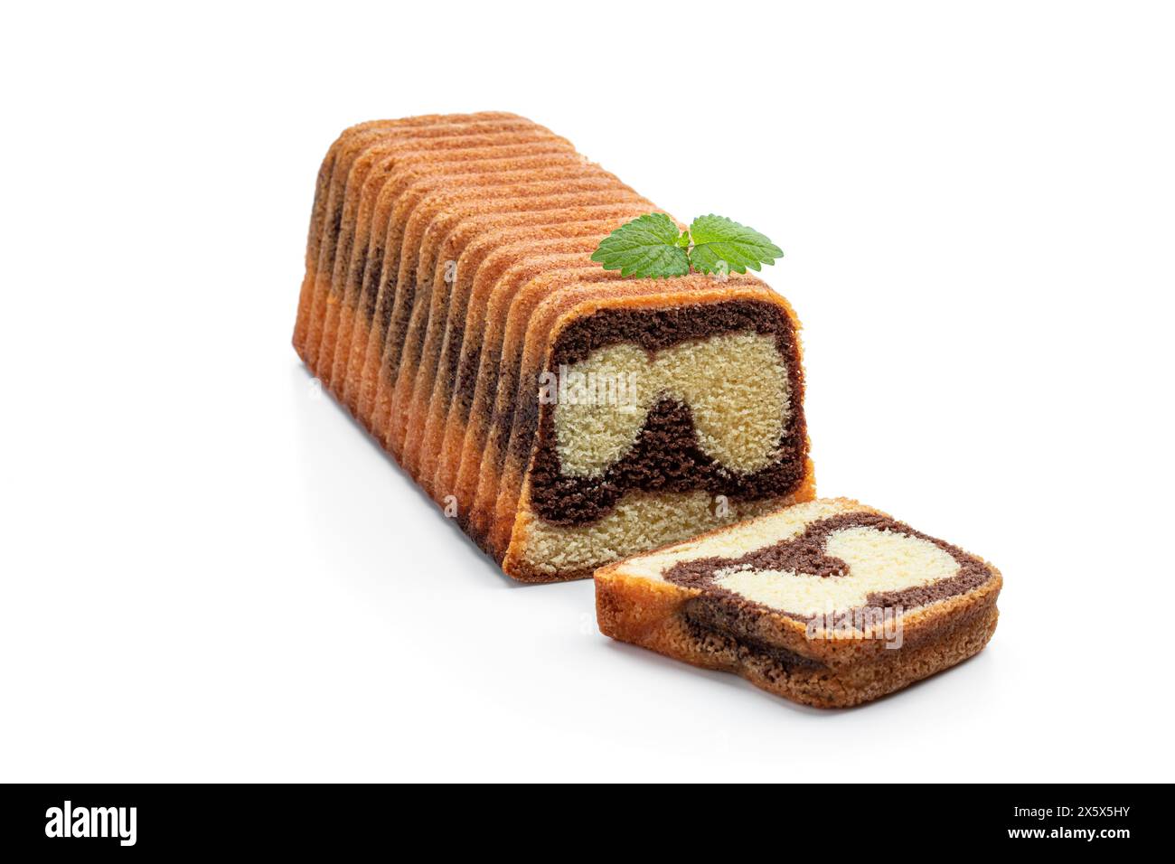 Homemade chocolate marble cakes isolated on a white background Stock ...