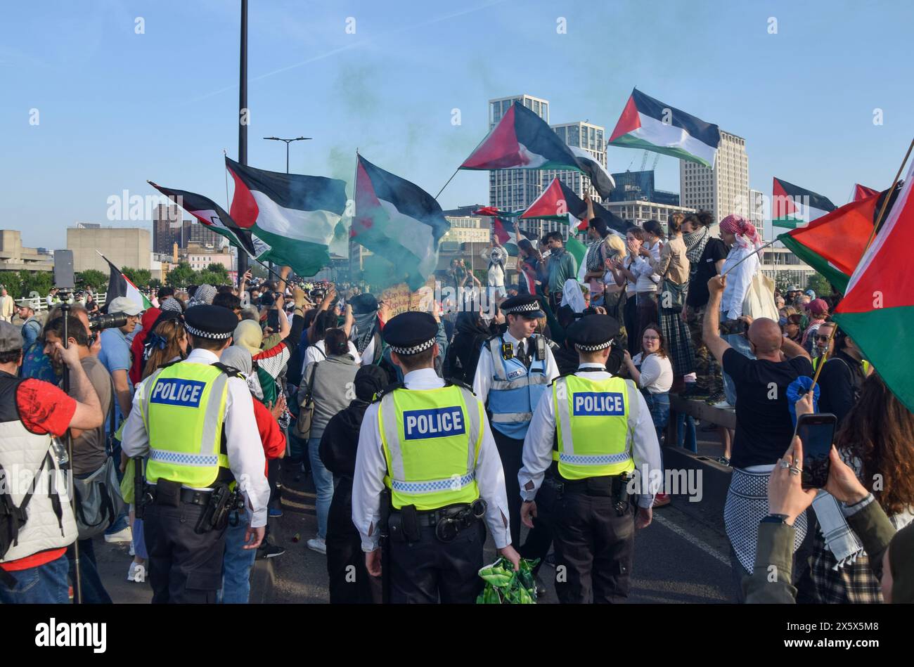 London, UK. 11th May 2024. Pro-Palestine protesters block Waterloo ...