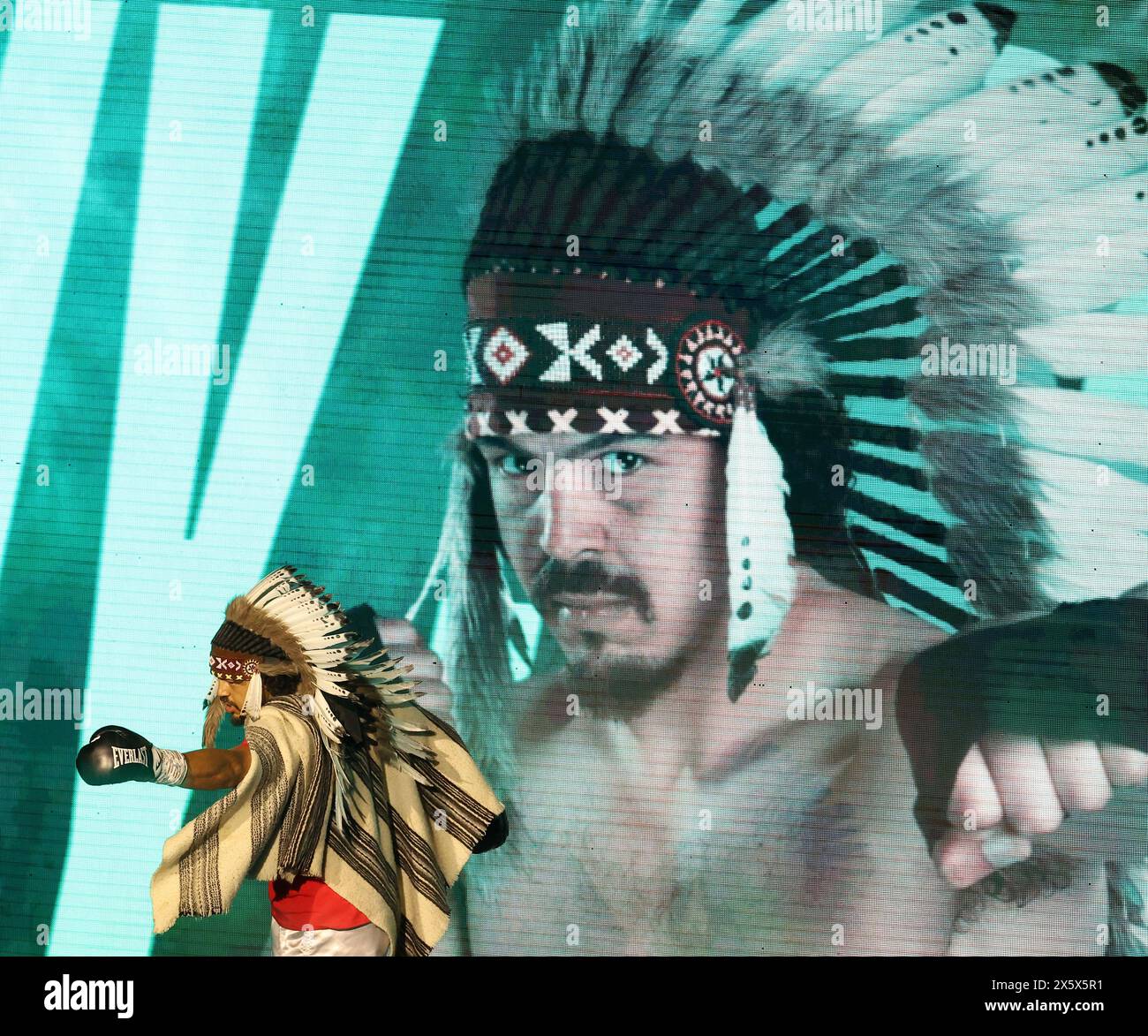 Moses Jolly (Swansea Wales) walks out ahead of his fight vs Amine ...