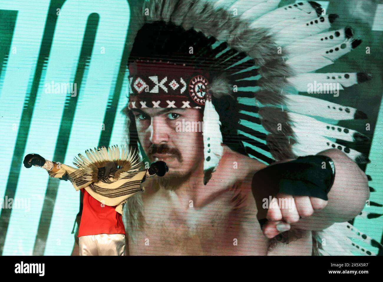 Moses Jolly (Swansea Wales) walks out ahead of his fight vs Amine ...