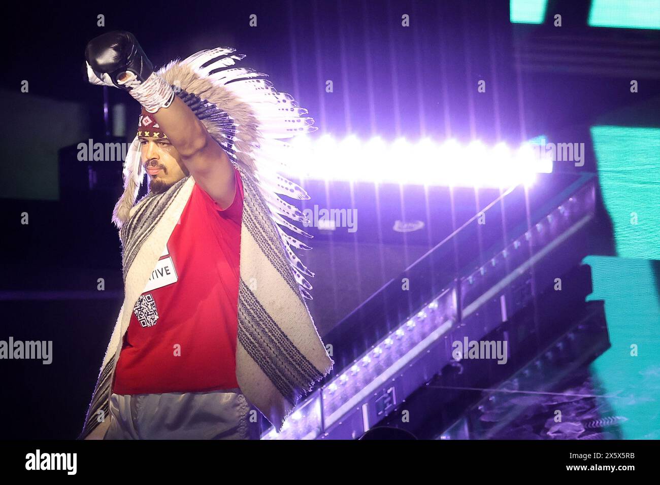 Moses Jolly (Swansea Wales) walks out ahead of his fight vs Amine ...