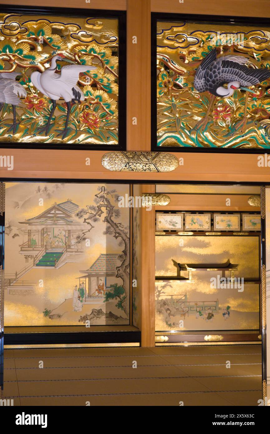 Japan, Nagoya, Castle, Hommaru Palace, interior, paintings Stock Photo ...