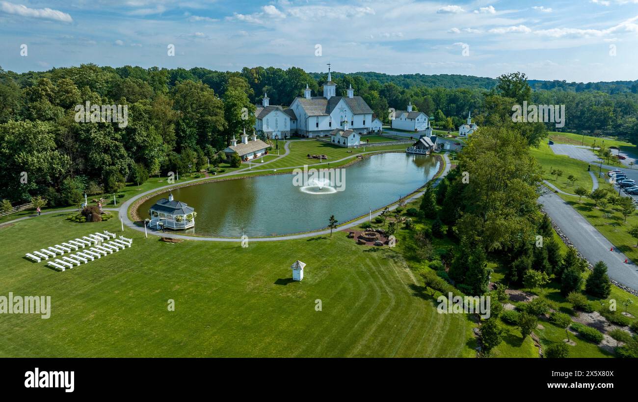Aerial View Showcasing A Cluster Of Traditional White Orthodox Churches ...