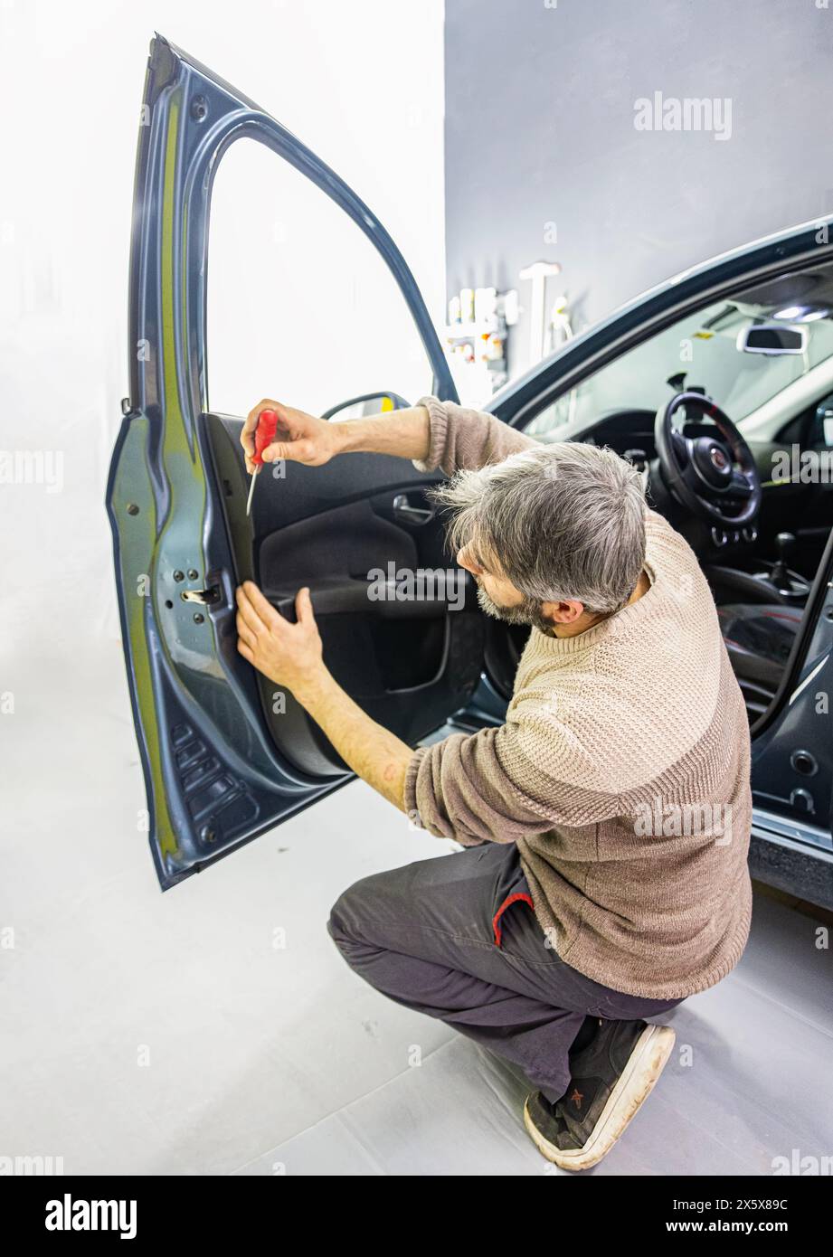 Sound insulation of the car. Installation of sound insulation material ...
