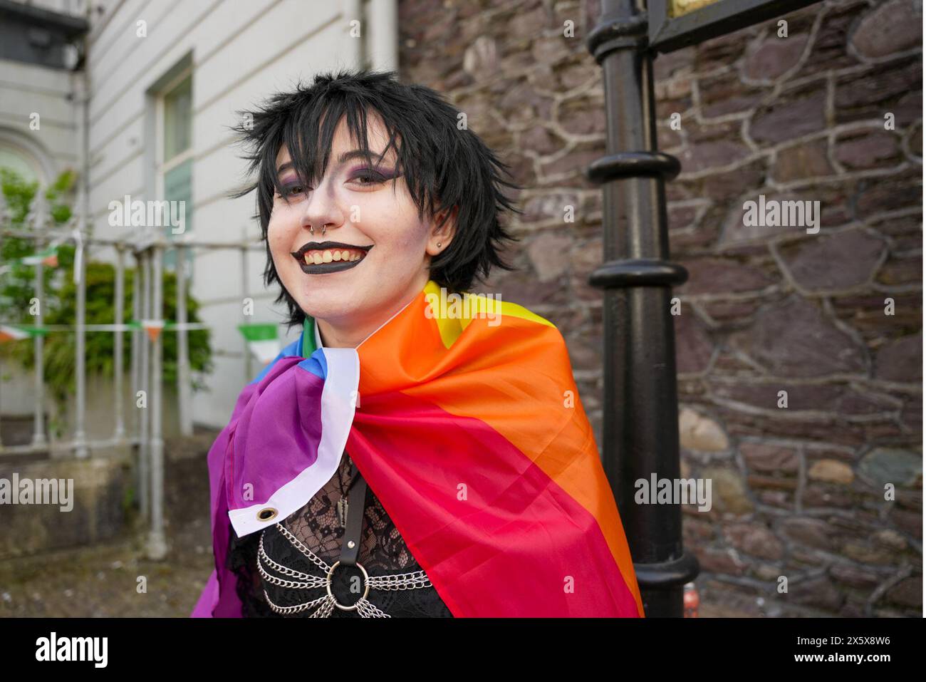 Cerys O'Sullivan attends a watch-along party in the town square of ...