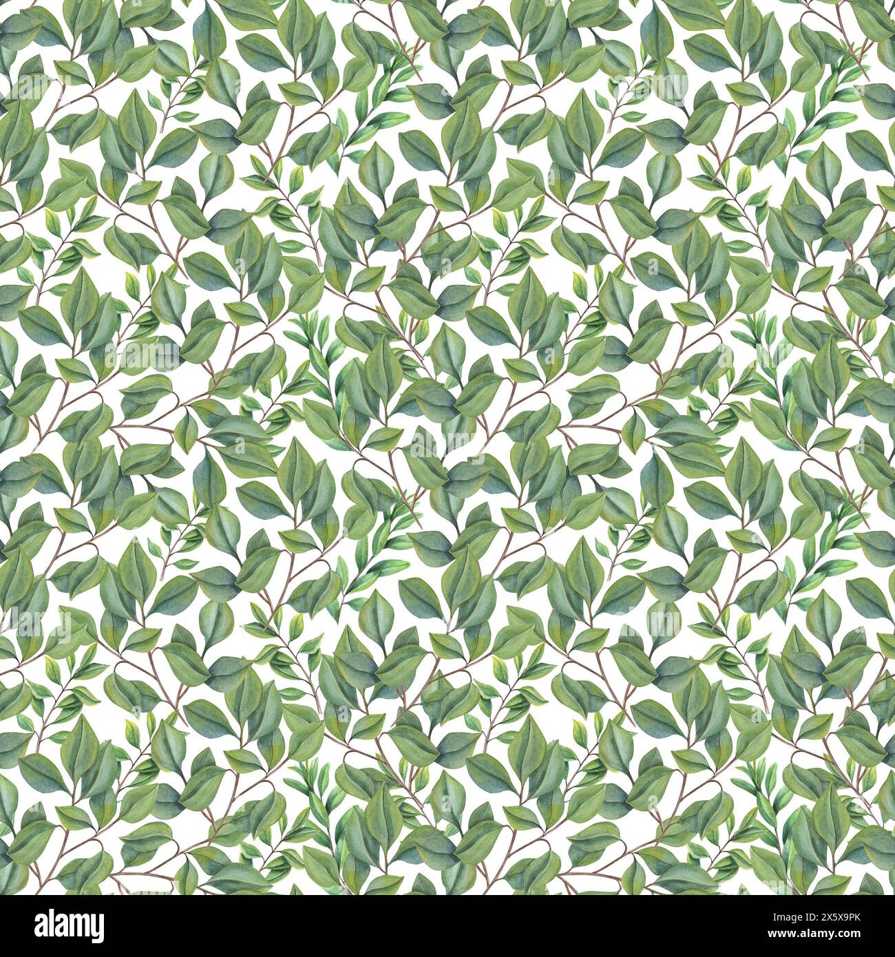 Green abstract leaves. Seamless pattern of lush foliage. Forest leaf ...