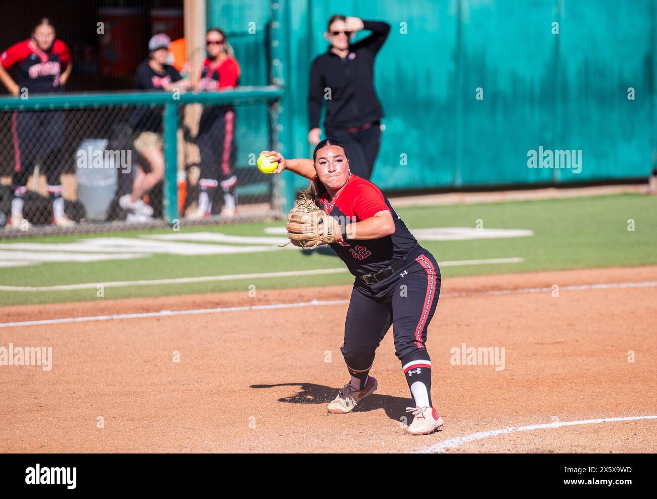 May 10 2024 Palo Alto CA U.S.A. Utah infielder Julia Jimenez (42)makes ...