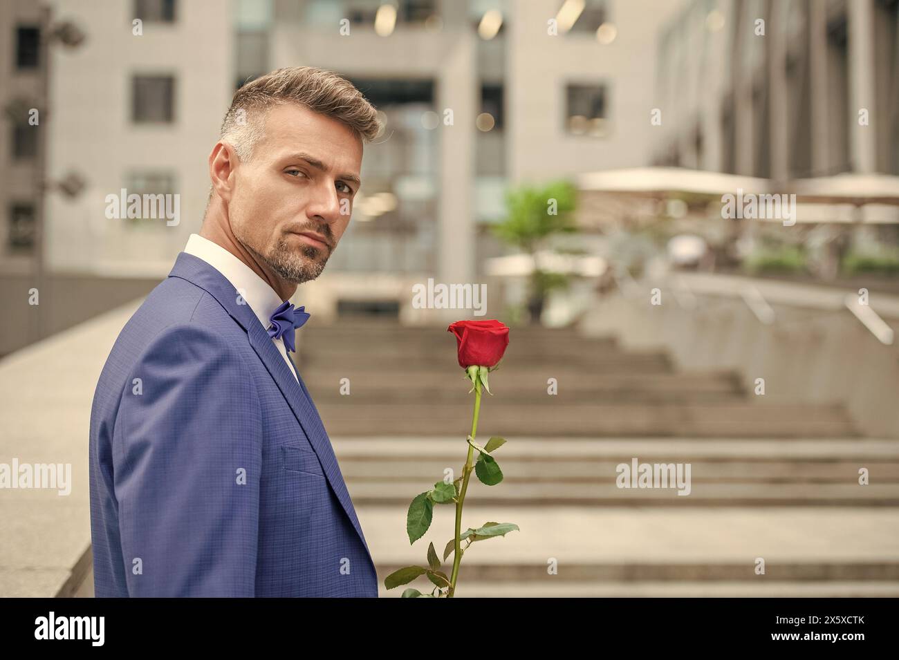 proposal concept. tuxedo man preparing for a proposal. man before ...