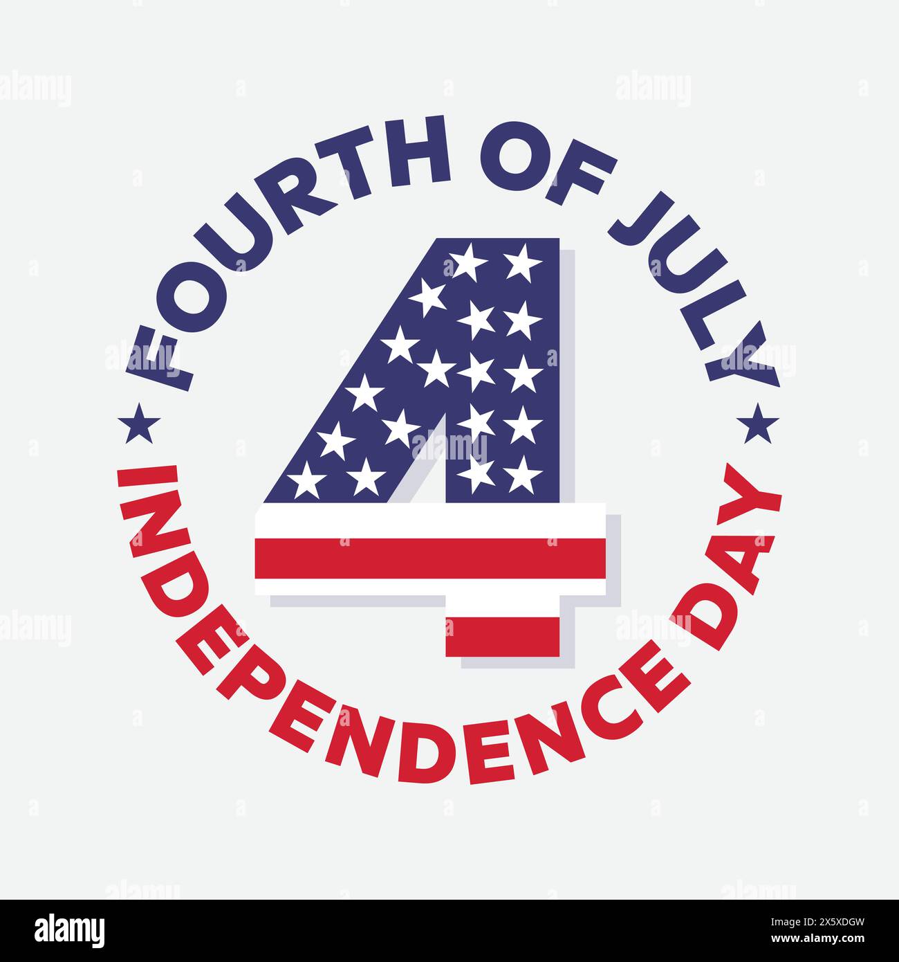 Happy Fourth of July logo. 4th of July creative concept on number 4 ...