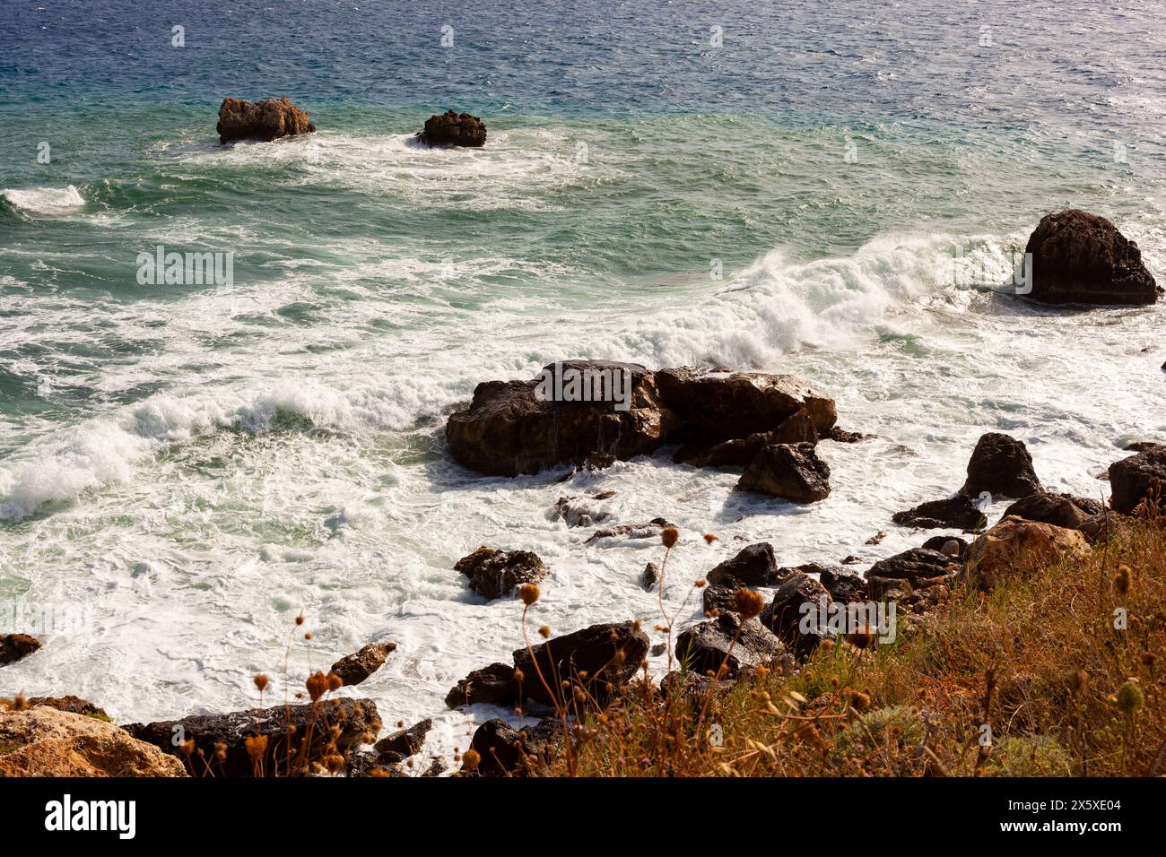 Typical rocks in the Scopello beach, Trapani. Italy Stock Photo - Alamy