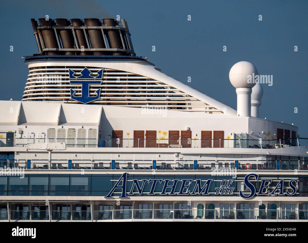 Anthem of the Seas Funnel stack Stock Photo - Alamy