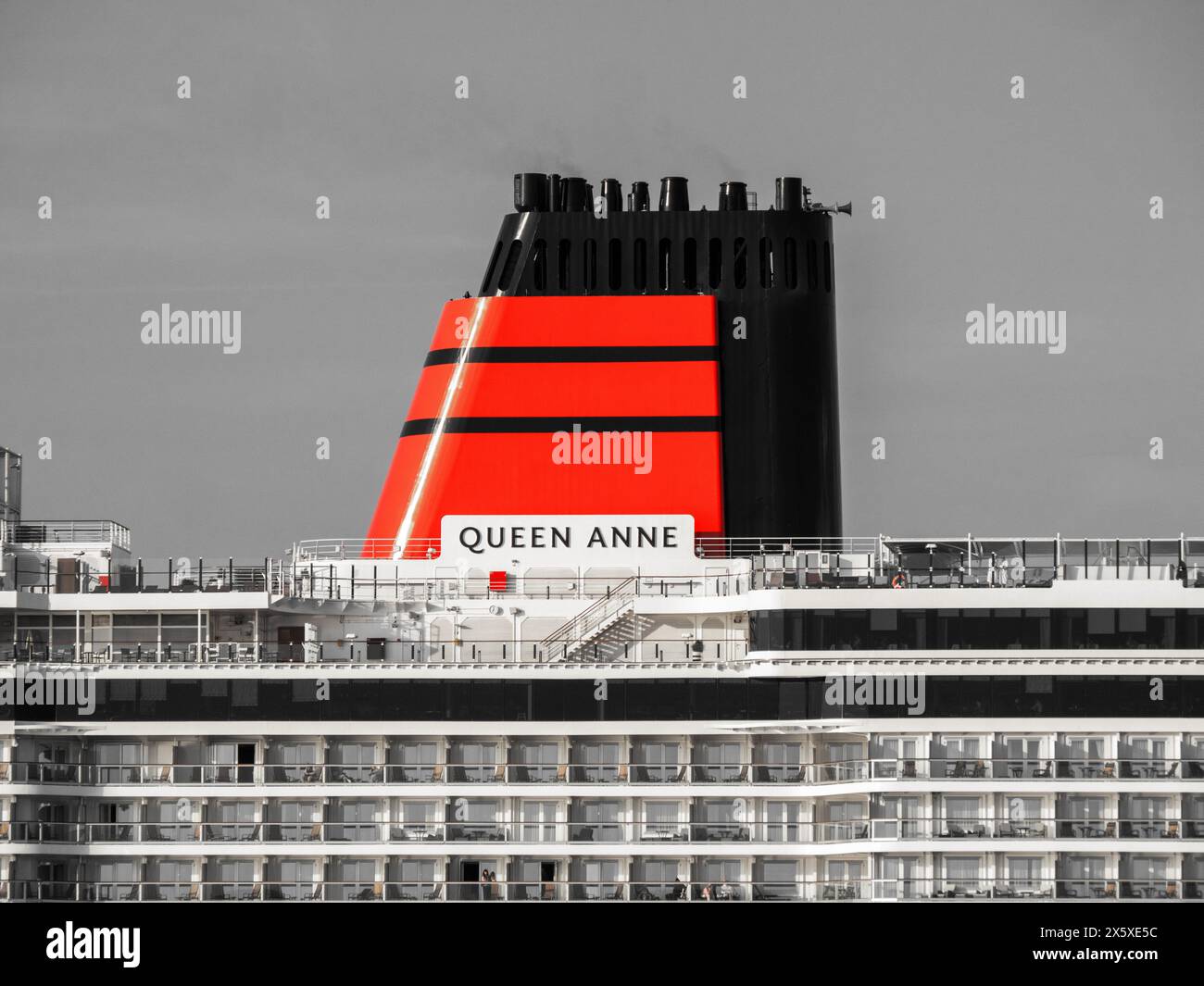 Cunard's Queen Anne Funnel Stack Stock Photo - Alamy