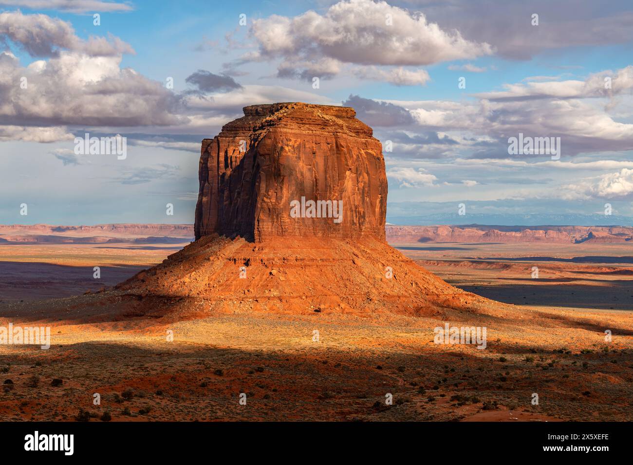 Famous Merrick Butte in Monument Valley during sunset shows the ...