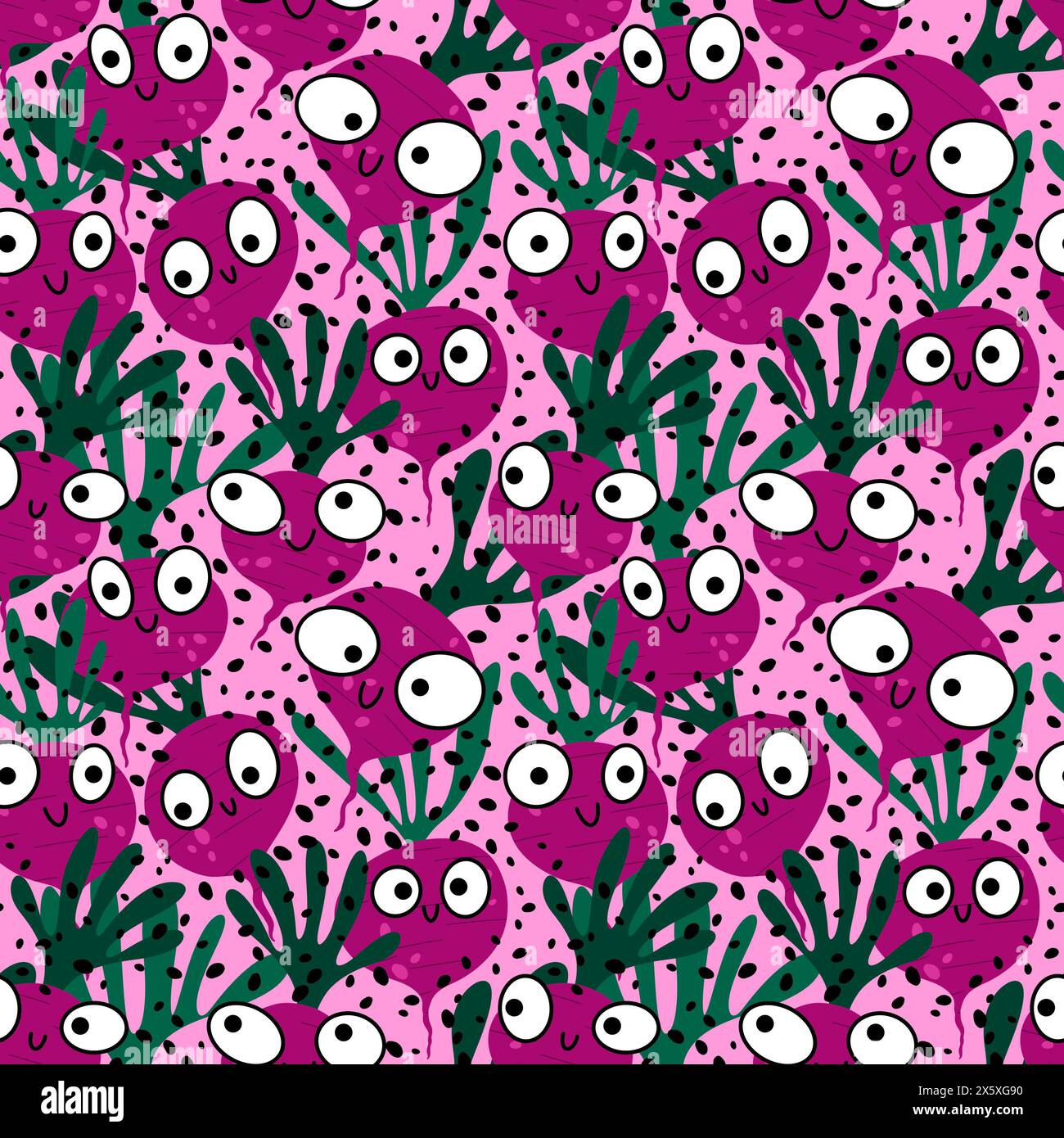 Cartoon summer vegetable print seamless radish pattern for fabrics and ...