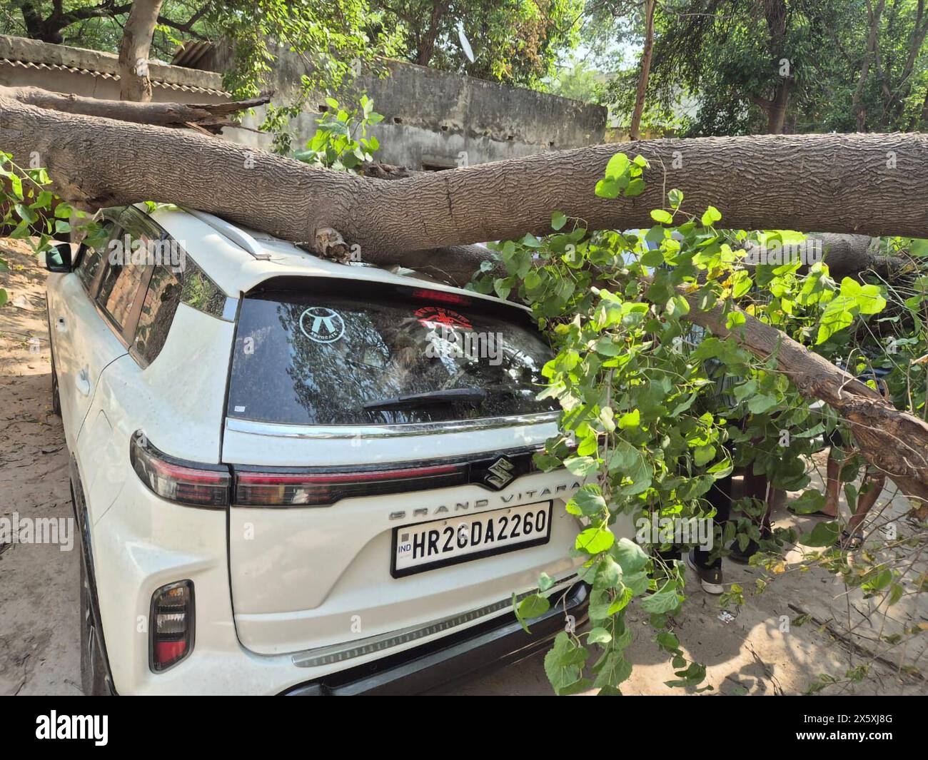 New Delhi, India. 11th May, 2024. GURUGRAM, INDIA - MAY 11: A damaged ...