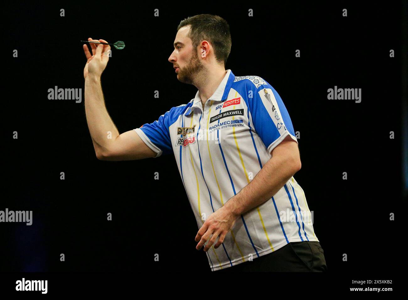 Leeds, UK. 09th May, 2024. Luke Humphries throws during the 2024 BetMGM ...