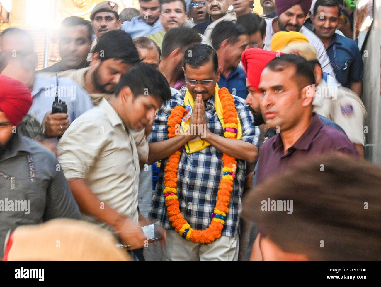 NEW DELHI, INDIA - MAY 11: Delhi Chief Minister Arvind Kejriwal gestures as he leaves following ...