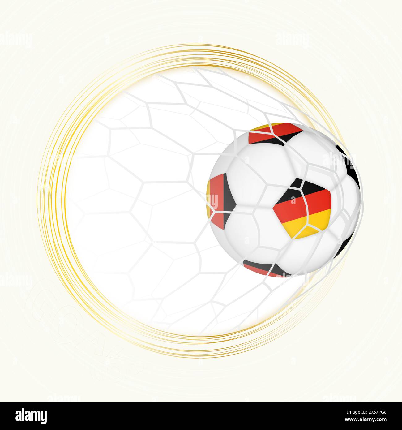 Football emblem with football ball with flag of Germany in net, scoring ...
