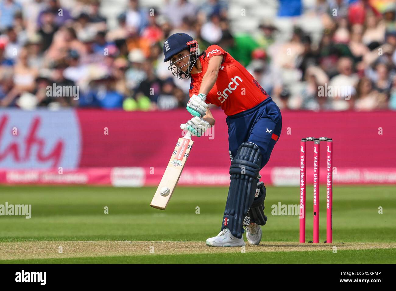 Maia Bouchier of England drives the ball during the First T20 ...